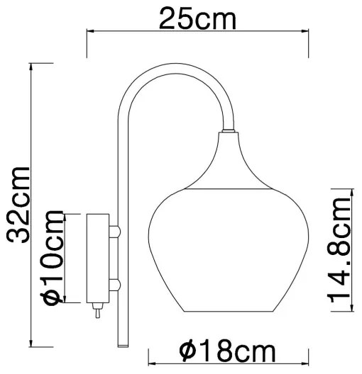 Globo 15548WG - Nástěnná lampa MAXY 1xE27/40W/230V měděná