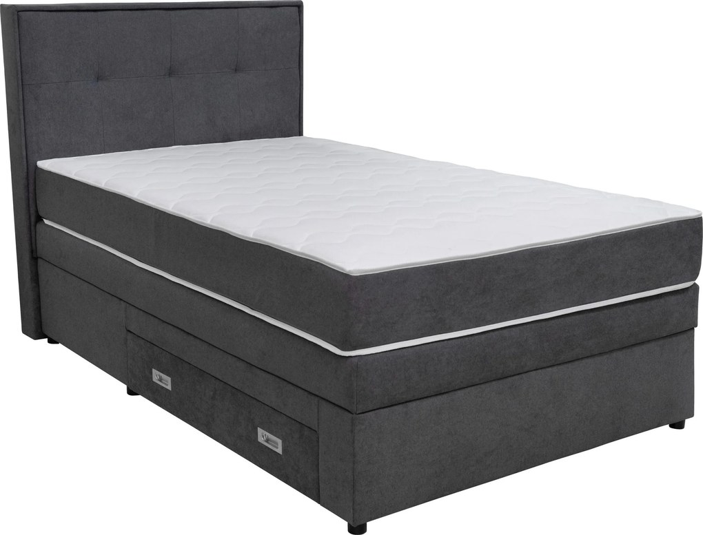XXXLutz POSTEL BOXSPRING, 120/200 cm, tmavě šedá Hom`in - Jednolůžkové postele - 001933002504