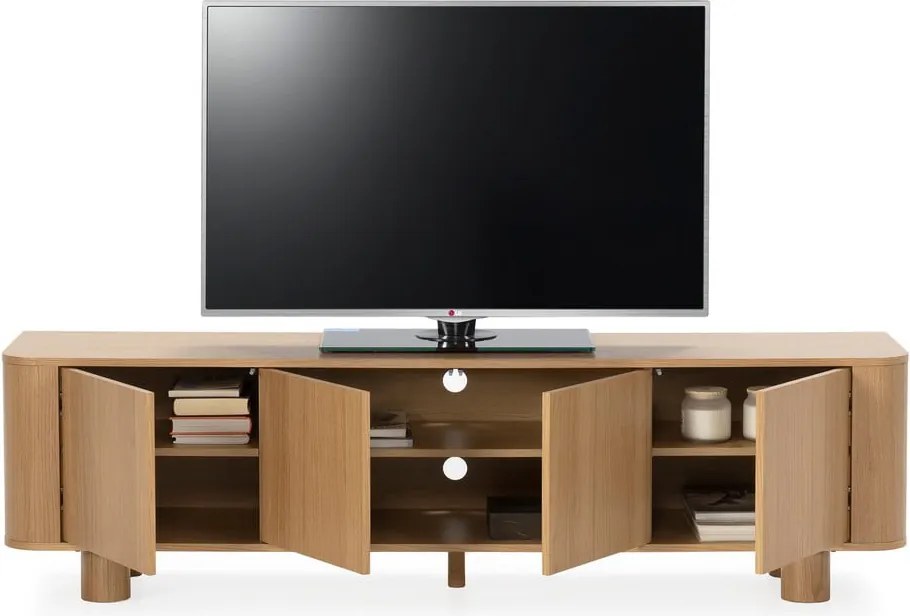 TV stolek v dekoru dubu v přírodní barvě 180x50,5x40 cm Padoc – MOME