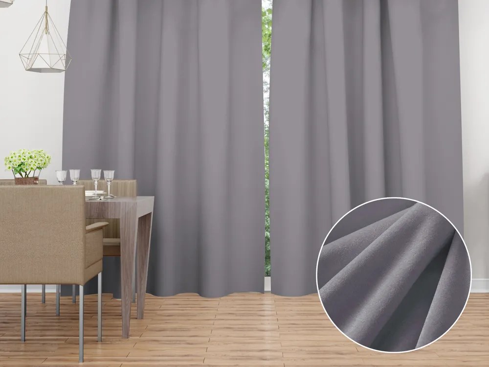 Biante Sametový závěs Velvet Premium SVP-013 Šedý - šířka 135 cm 135x210 cm