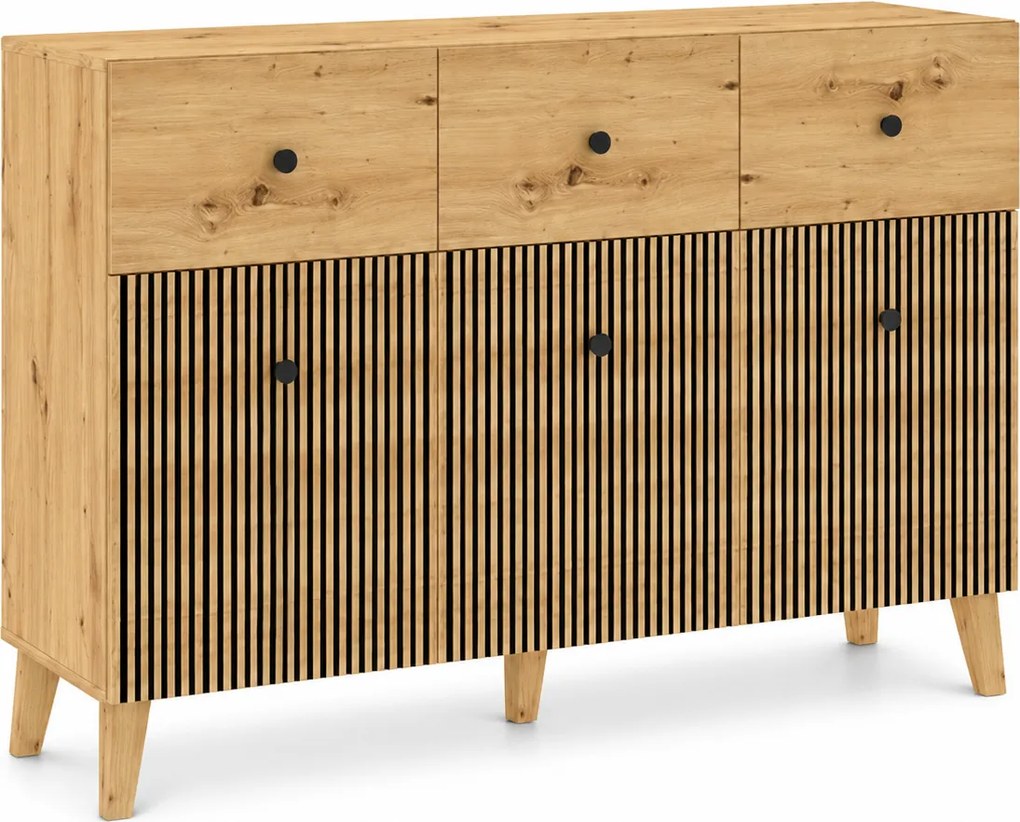 Komoda Laranga II, dub artisan / černá