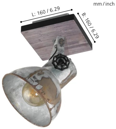 Eglo 49648 - Bodové svítidlo BARNSTAPLE 1xE27/40W/230V