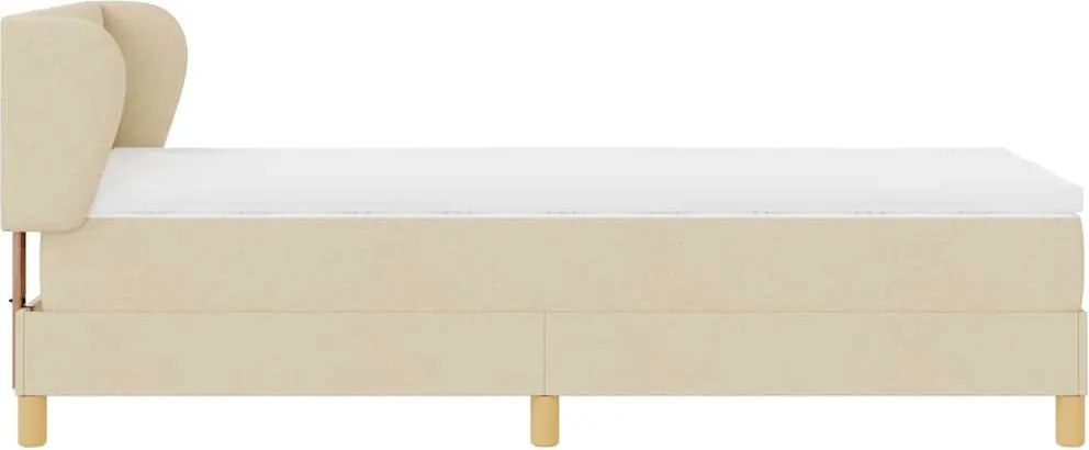 Postel s boxspringem s čelo Krémová 100 x 200 cm textil 3340204