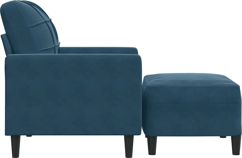 Křeslo s podnožkou modrá 60 cm samet 3278266