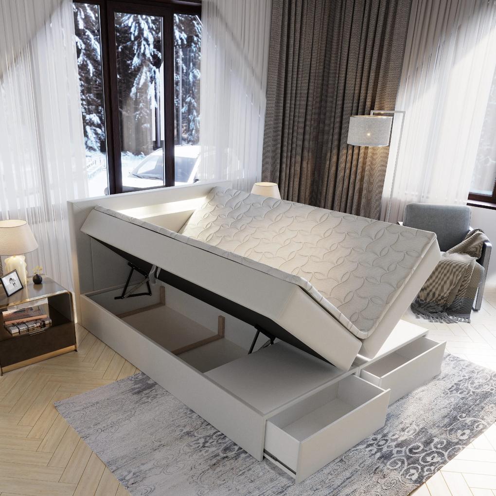 MSL Kontinentální čalouněná postel LINDOS (140 x 200 cm) Barva látky: MONOLITH 38