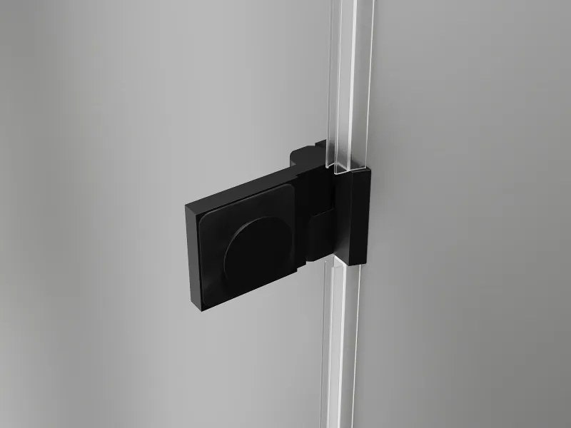 Mexen Lunar-B Duo výklopný sprchový kout 80 x 80 cm, čiré sklo, černá matná, 832-080L-080P-70-00