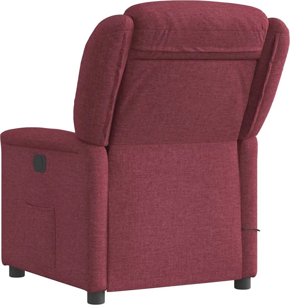 Elektrické masážní polohovací křeslo vínové textil 3303187