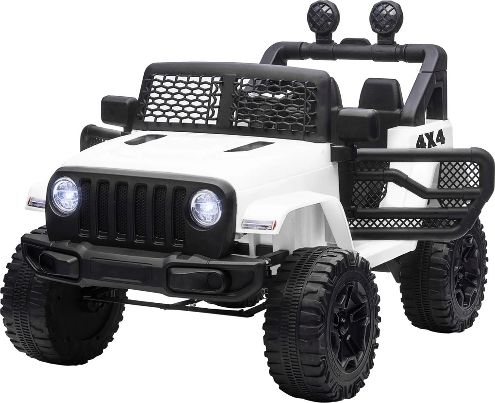 HOMCOM Dětské Elektrické Auto pro Děti od 3 Let - Všestranný Buggy s 12V Baterií, 2 Motory, Dálkovým Ovladačem 2.4G, Světlomety, Klakson, Nastavitelno