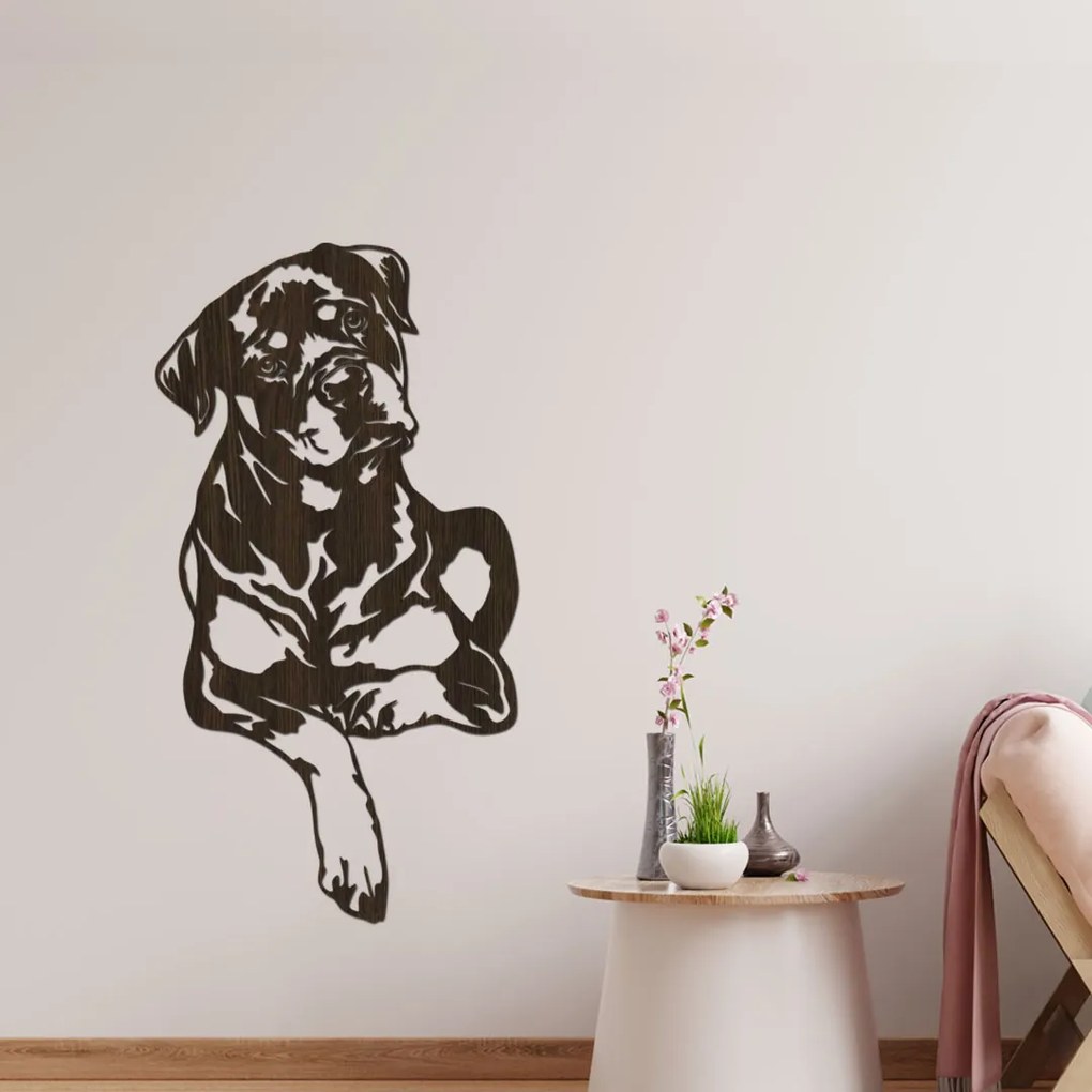 dřevo života Dřevěná dekorace psa Rotvajler Rozměry (cm): 16x30, Zvolte barvu dekoru: Wenge