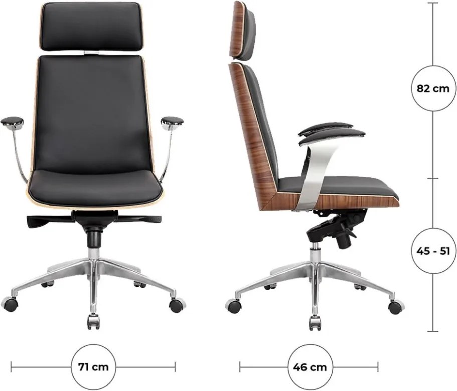 Designová kancelářská židle MOSH WUD Classic 133BL – černá
