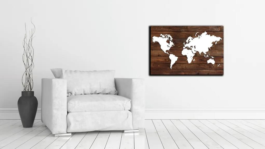 Malvis ® Obraz na plátně Mapa světa Velikost: 60x40 cm