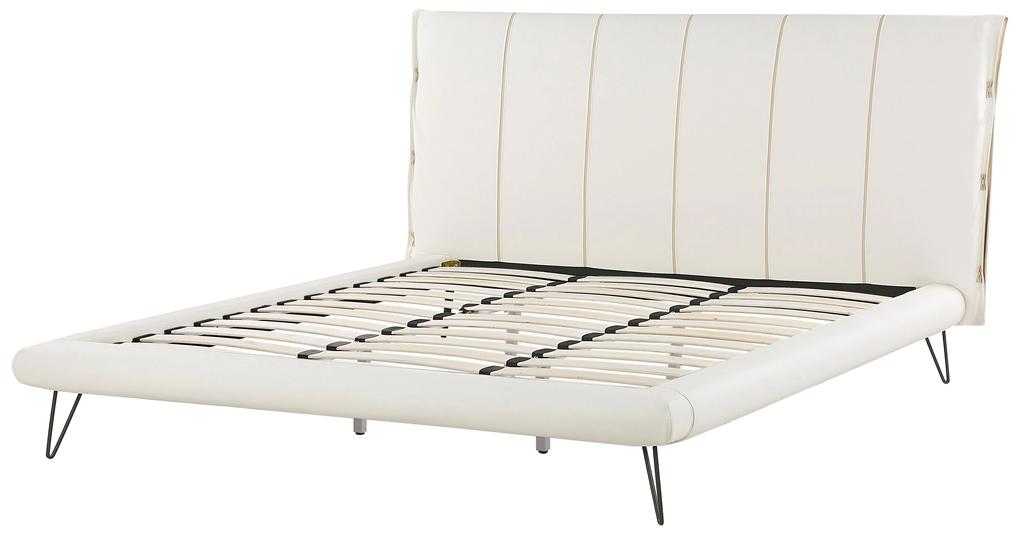 Bíla postel z umělé kůže 180 x 200 cm  BETIN Beliani