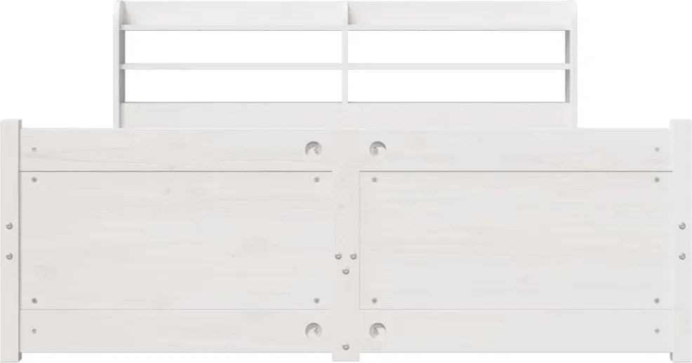 Rám postele s čelem bílý 150x200 cm masivní borovice 3306765