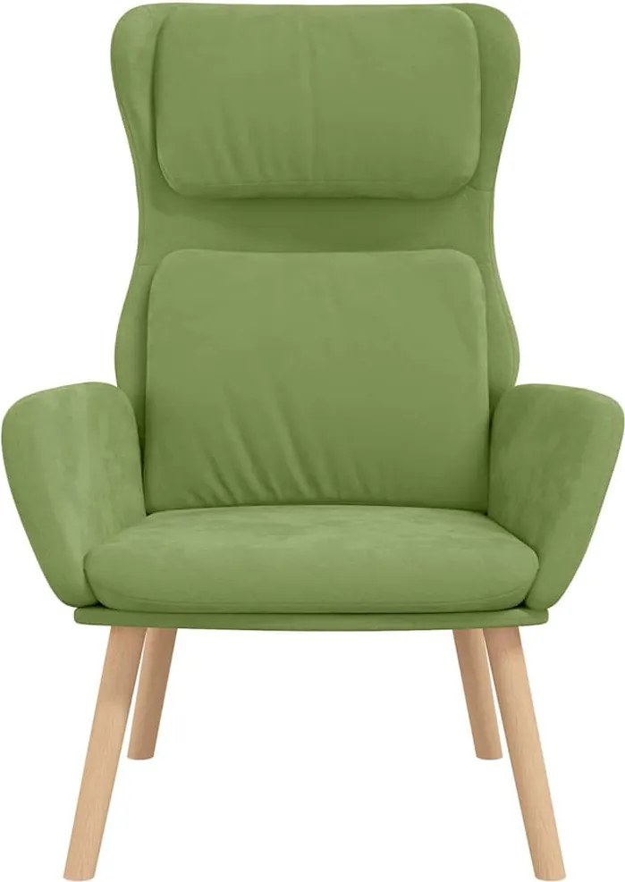 Relaxační křeslo světle zelené samet 341354