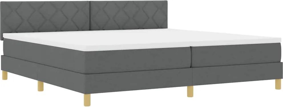 Postel s boxspringem s polštářem Tmavě šedá 200 x 200 cm textil 3339022