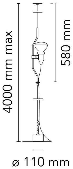 Flos Parentesi, bílé svítidlo mezi podlahu a strop se stmívačem, 1x150W E27, max. 400cm