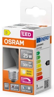 LED žárovka E27 OSRAM CLP Filament 2,2W (25W) teplá bílá (2700K) stmívatelná