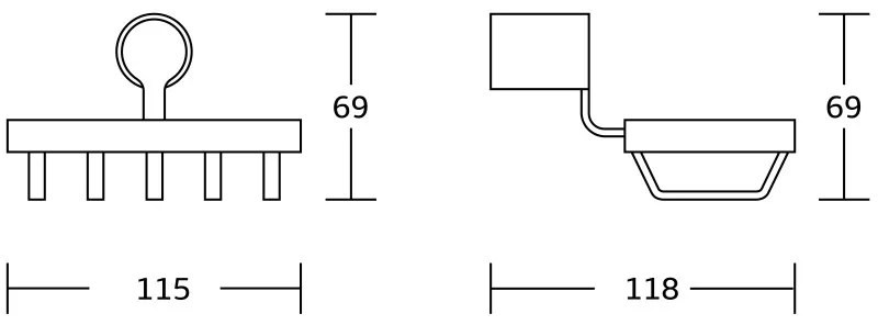 Mexen Base, nástěnná mýdlenka, černá - zlatá lesklá, 7088251-57