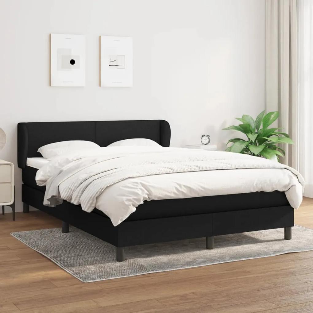 Box spring postel s matrací černá 140x200 cm textil,  3126087