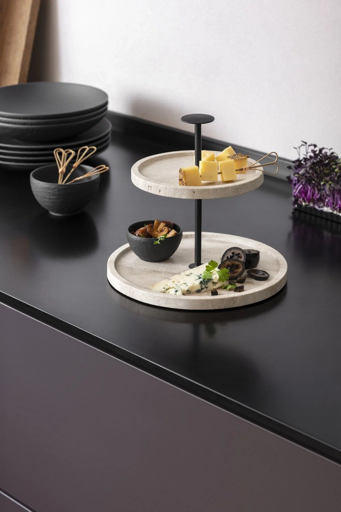 Villeroy&Boch Villeroy & Boch Manufacture Travertine dvoupatrový servírovací stojan