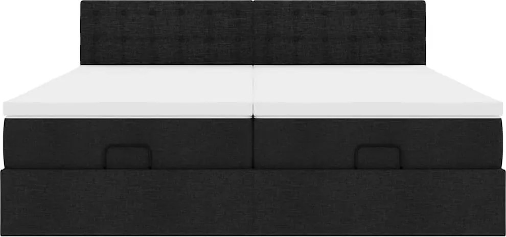 Osmanský rám postele s matrací černá 180x200cm textil 3312038