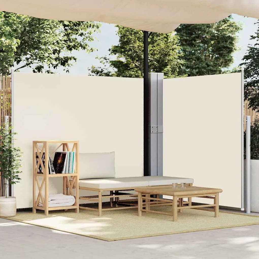 Zatahovací boční markýza / zástěna 170 x 1200 cm krémová 313394