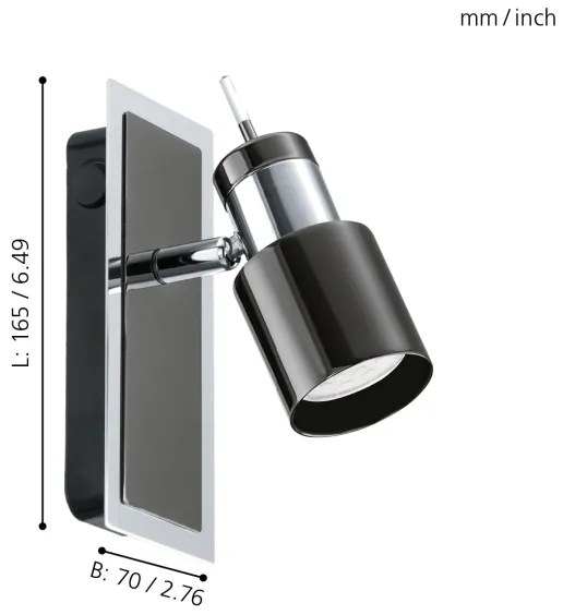 Eglo 30832 - LED bodové svítidlo DAVIDA 1 1xGU10/5W/230V černá