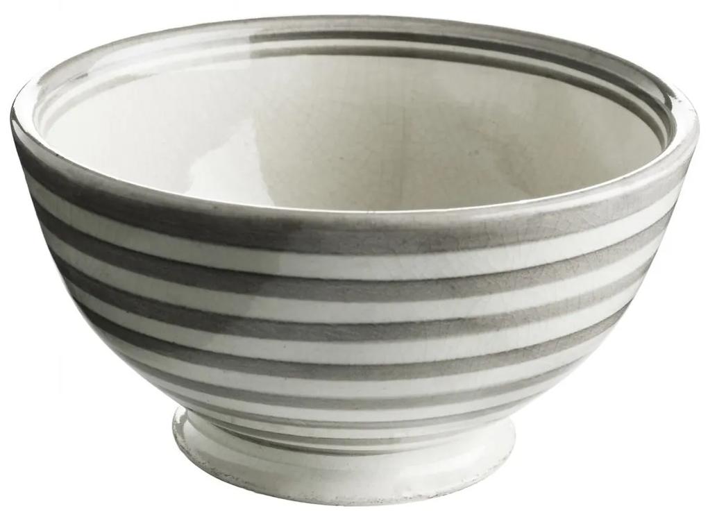 Tine K Home Keramická miska Stripe grey, šedá barva, keramika