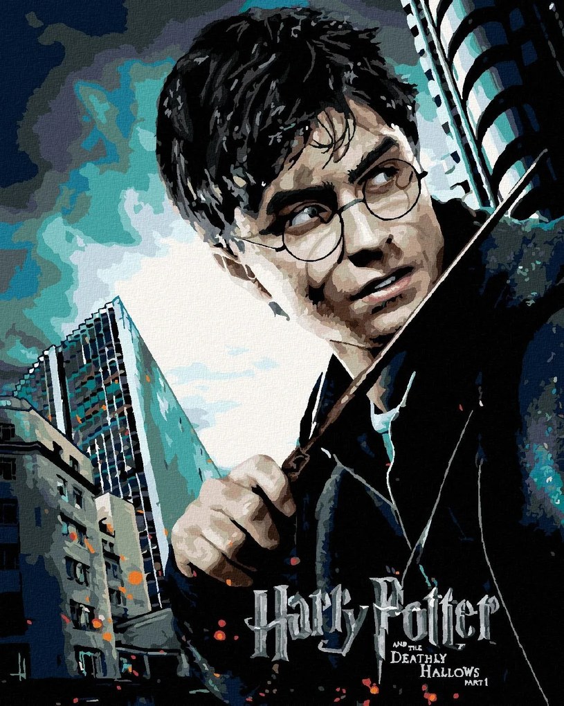 zuty zuty - malování podle čísel - plakát harry potter a relikvie smrti, 40x50 cm, plátno+rám