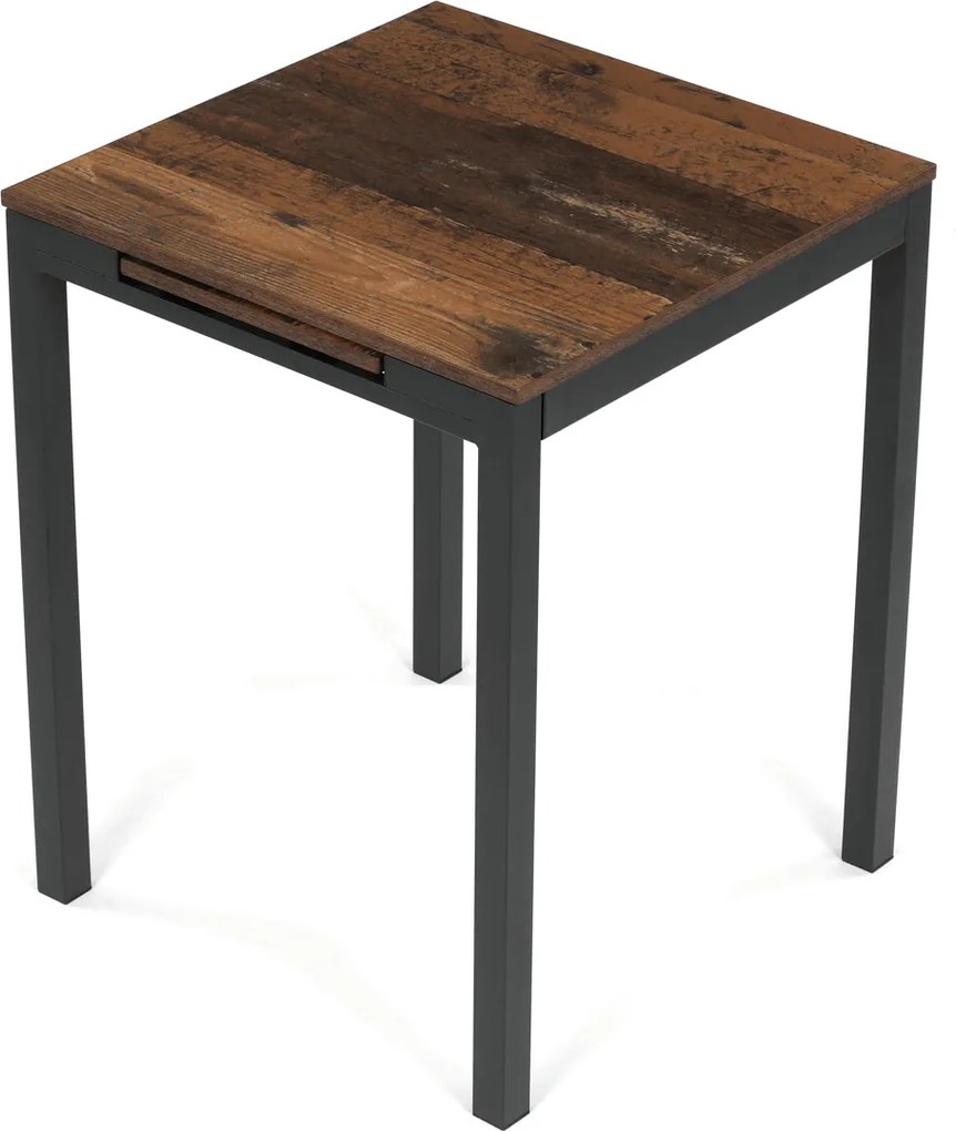 Jídelní stůl rozkládací ALMIO - old wood / černé kovové nohy
