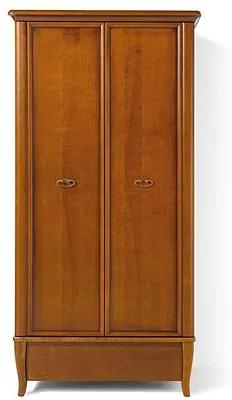 Dvoudveřová šatní skříň Celie 1, HDF,MDF, dřevotřísková deska dýhovaná + dřevěné lišty, třešeň orland, 96x188x61 cm