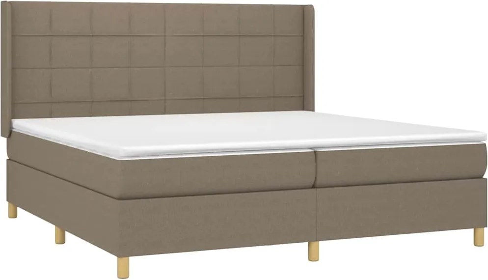 Box spring postel s matrací taupe 200x200 cm textil 3132021