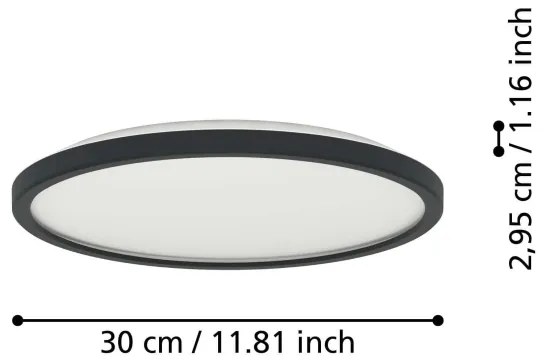 Eglo 901463-LED RGBW St. koupel. svítidlo ROVITO-Z 13,9W/230V pr.30cm IP44 černá