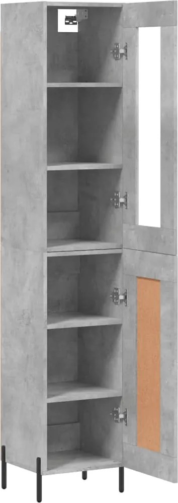 Skříň highboard betonově šedá 34,5x34x180 cm kompozitní dřevo 3199501