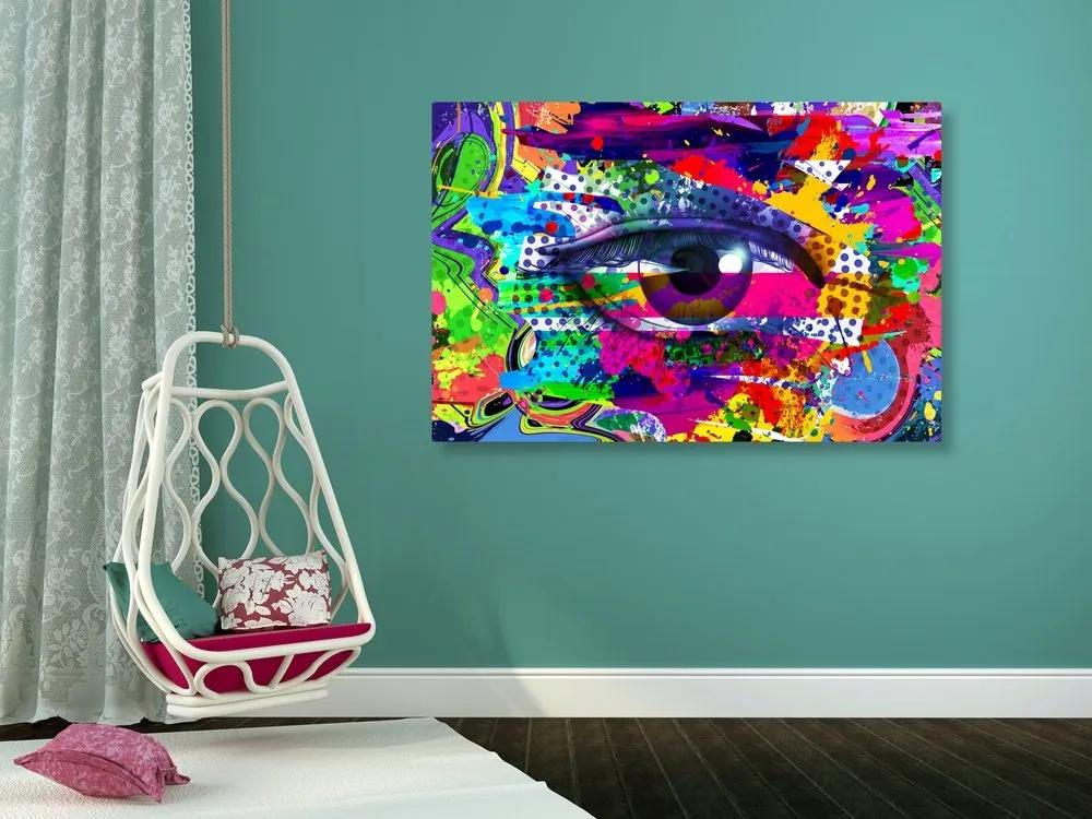 Obraz lidské oko v pop-art stylu - 120x80 cm