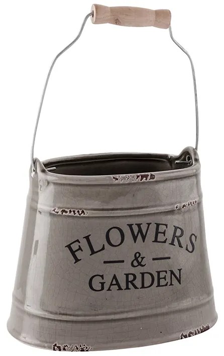 Keramický květináč, 13x17 cm, Flowers Garden Barva: Šedá