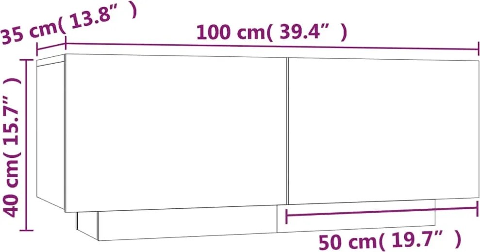 Noční stolek kouřový dub 100 x 35 x 40 cm kompozitní dřevo 3152832