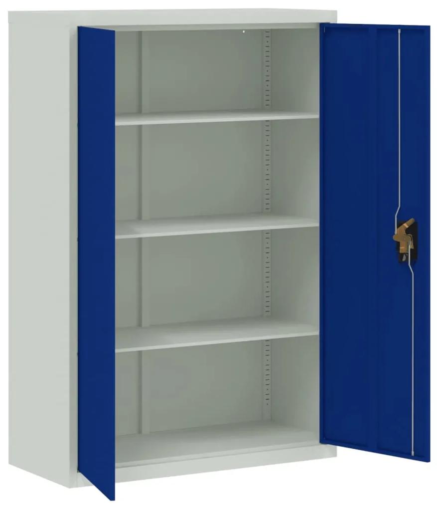 vidaXL Kancelářská skříň kovová 90 x 40 x 140 cm šedá a modrá