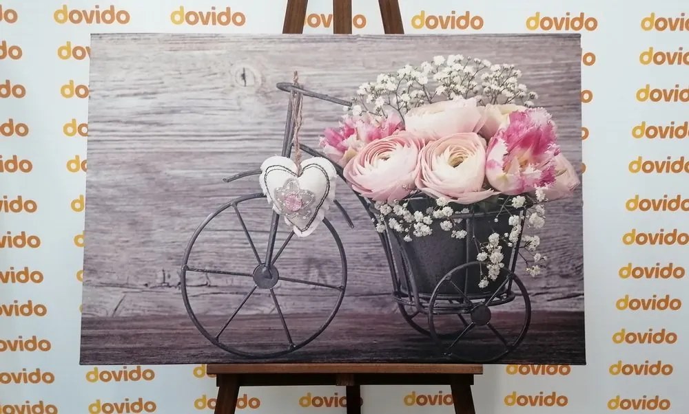 Obraz nádherné květiny ve vintage váze - 90x60 cm