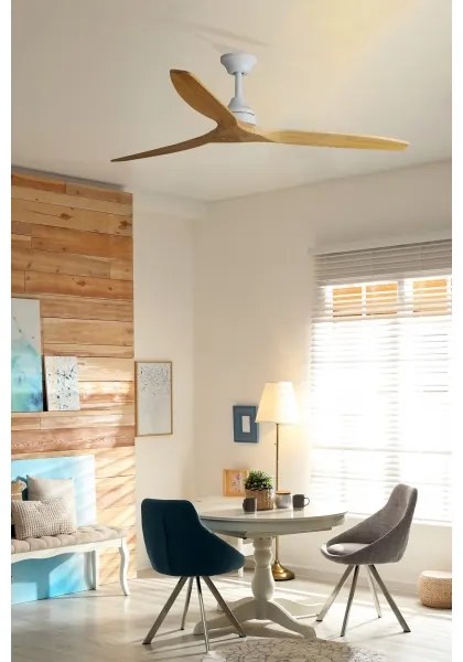 FARO 33728DC - Stropní ventilátor ALO L dřevo/bílá pr. 152 cm + dálkové ovládání
