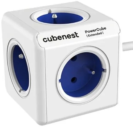 CUBENEST POWERCUBE EXTENDED 5 zásuvek, přívod 1,5m modrá