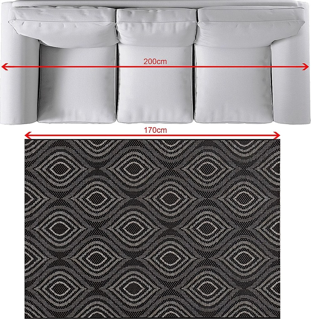 Koberec Breeze black/ clif grey 120 x 170 cm