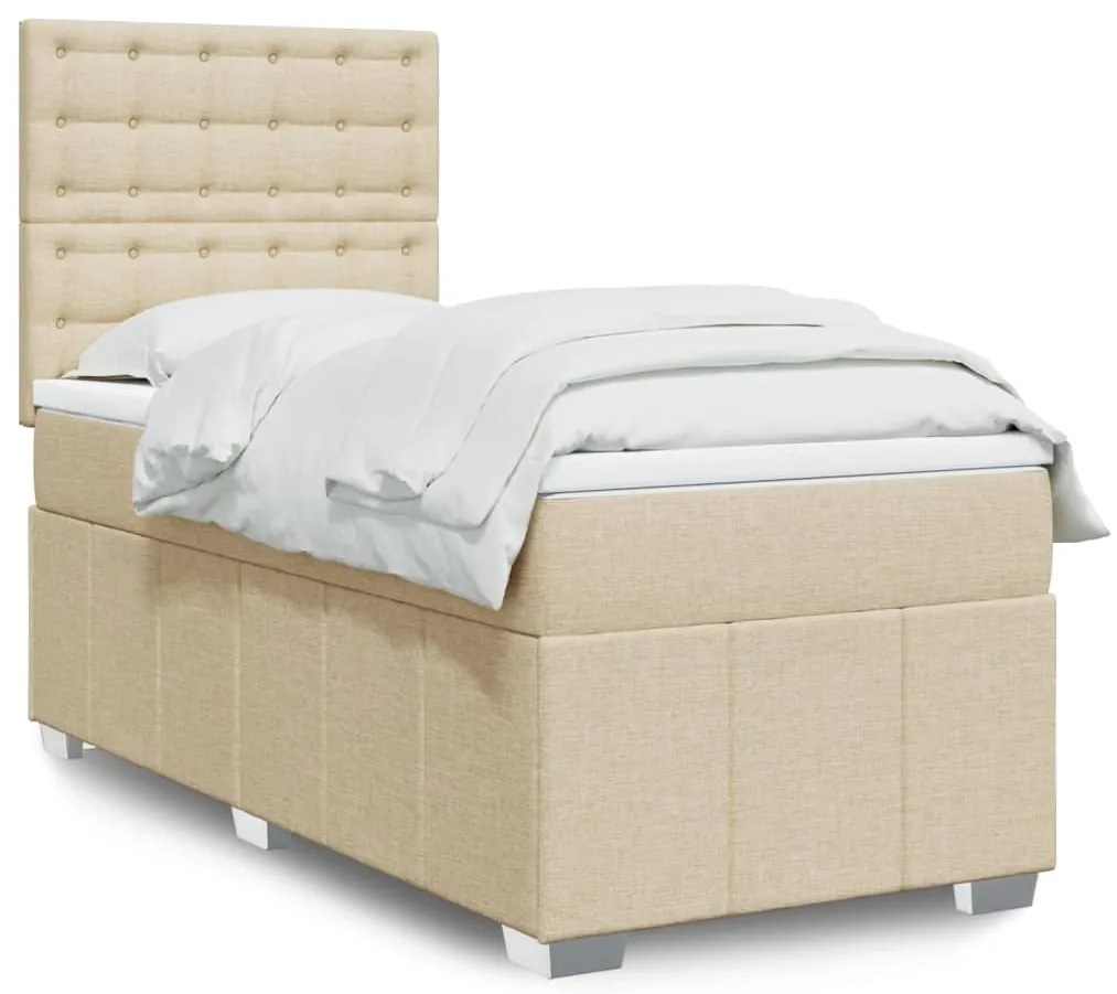 Box spring postel s matrací krémová 80 x 200 cm textil 3291514
