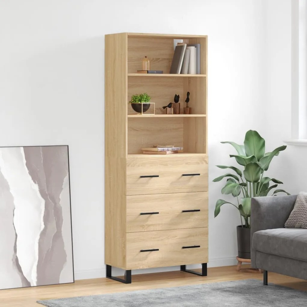 Skříň highboard dub sonoma 69,5 x 34 x 180 cm kompozitní dřevo 3189408