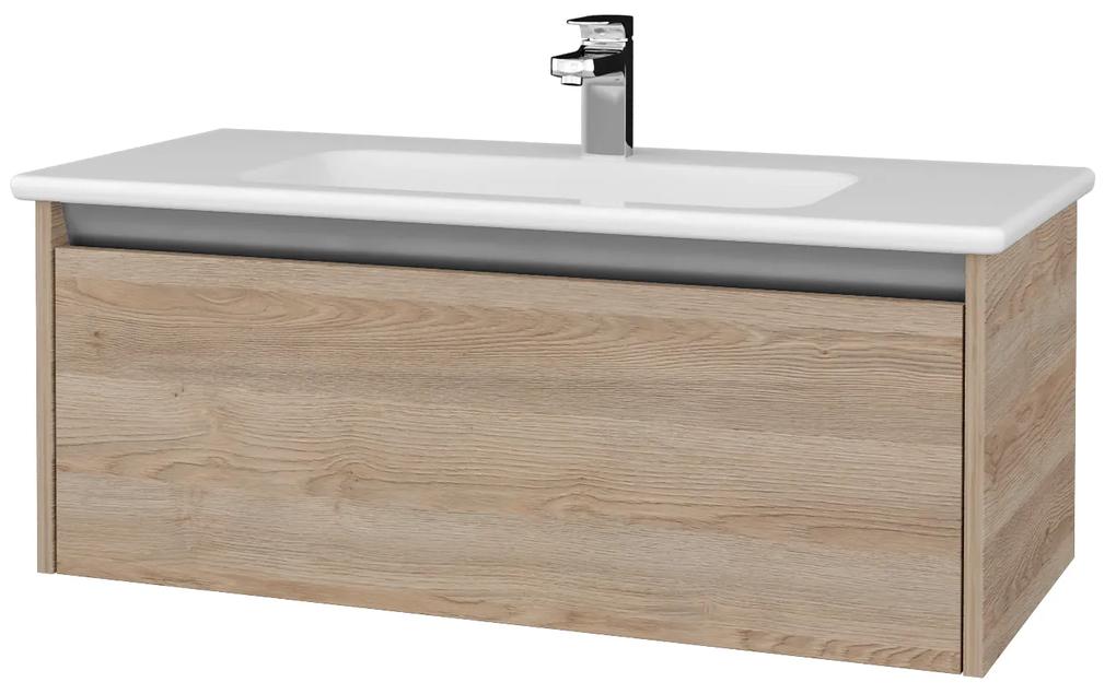 Dřevojas Koupelnová skříň BONO SZZ 100 (umyvadlo Euphoria) Varianta: N01 Bílá lesk / D01 Beton