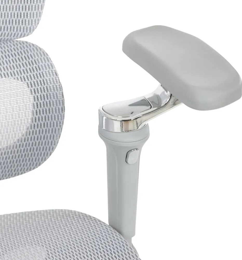 Kancelářská ergonomická židle PORTE — síťovina, šedá