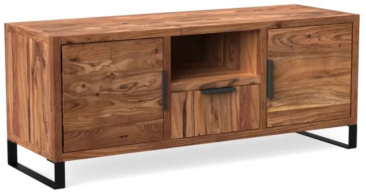 furniture-nabytek.cz - Masivní nástěnná jednotka Sidora z akácie, lakovaná, hnědá