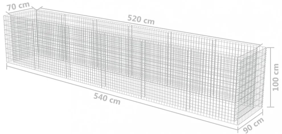 Gabionový vyvýšený záhon pozinkovaná ocel Dekorhome 450x50x100 cm