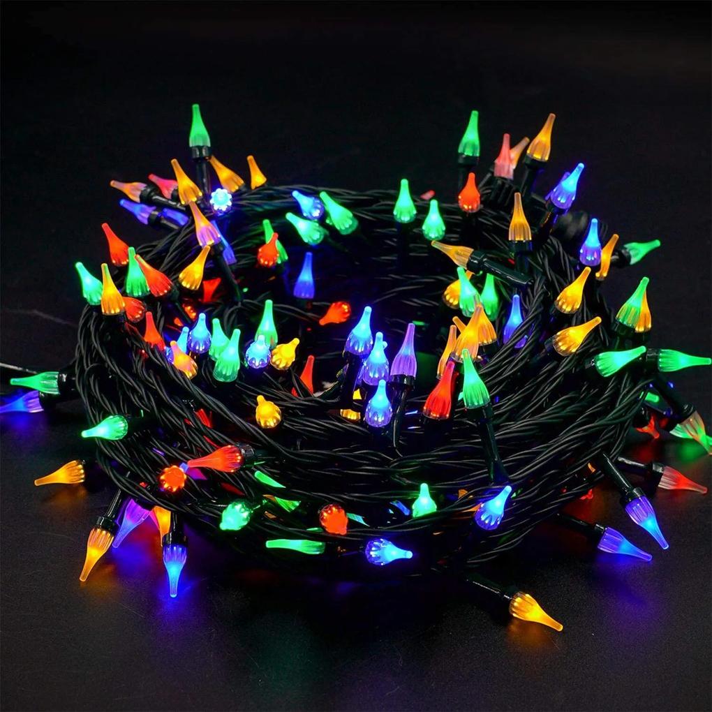 Vnitřní LED vánoční řetěz se špičatými LED diodami -různobarevná, 10m, 80 LED