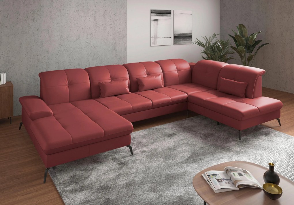 XXXLutz SEDACÍ SOUPRAVA, textil, kůže, červená Sit & More - Sedací soupravy - 00014401173P
